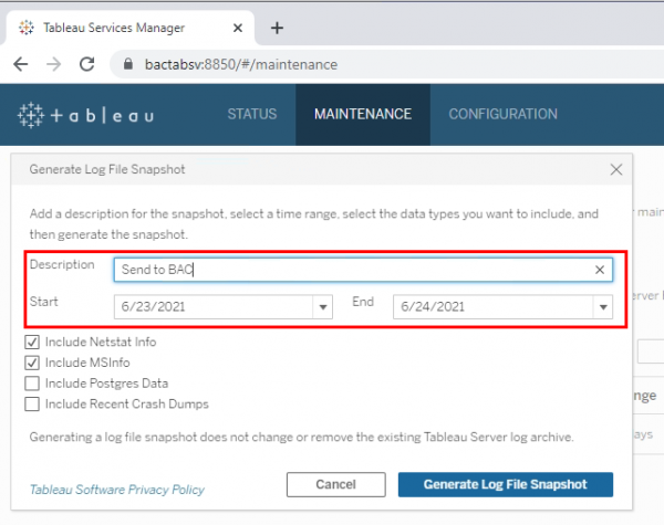 วิธีการเก็บ Log เพื่อแก้ไขปัญหาโปรแกรม Tableau Server - BAC Tableau